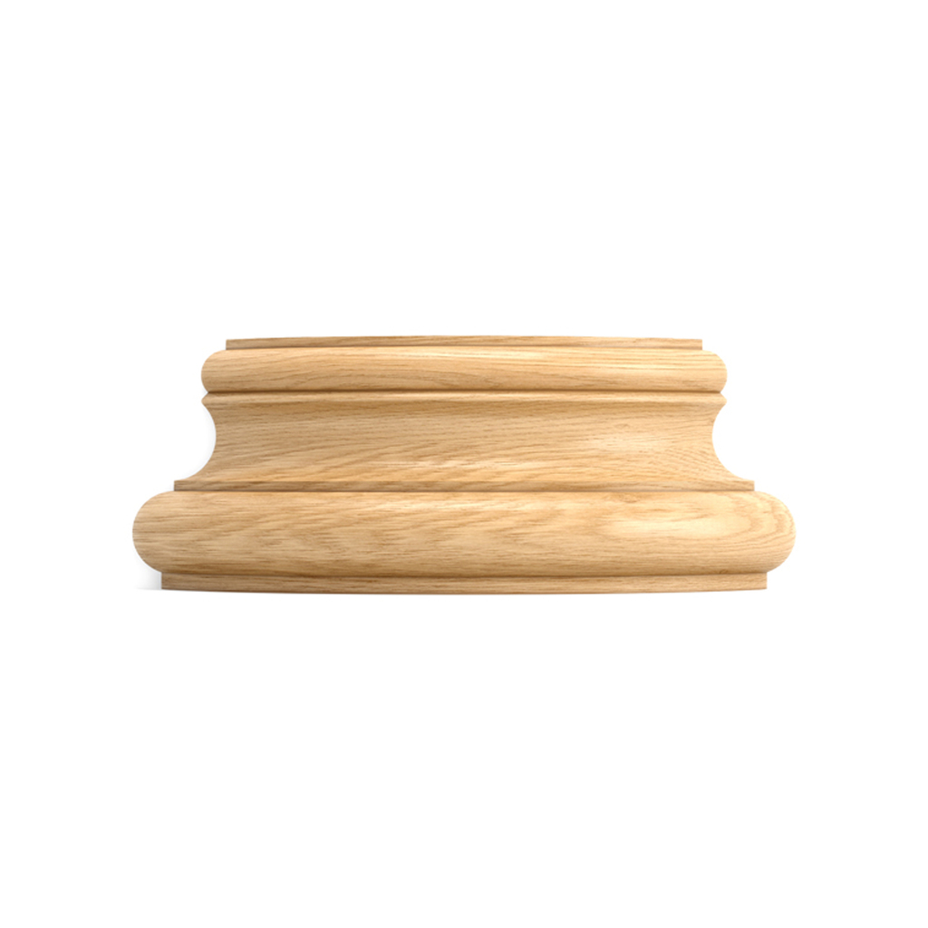 Carved column base, Half round column base