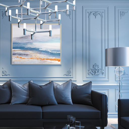 Ornate French Wall Panel with Wood Beading Trim and Flowers from Oak