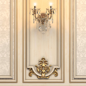 Ornate French Wall Panel with Wood Beading Trim and Flowers from Oak
