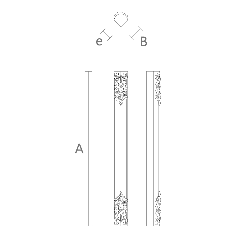 Hardwood corner column, Decorative oak column