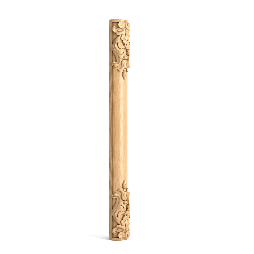 Hardwood corner column, Decorative oak column