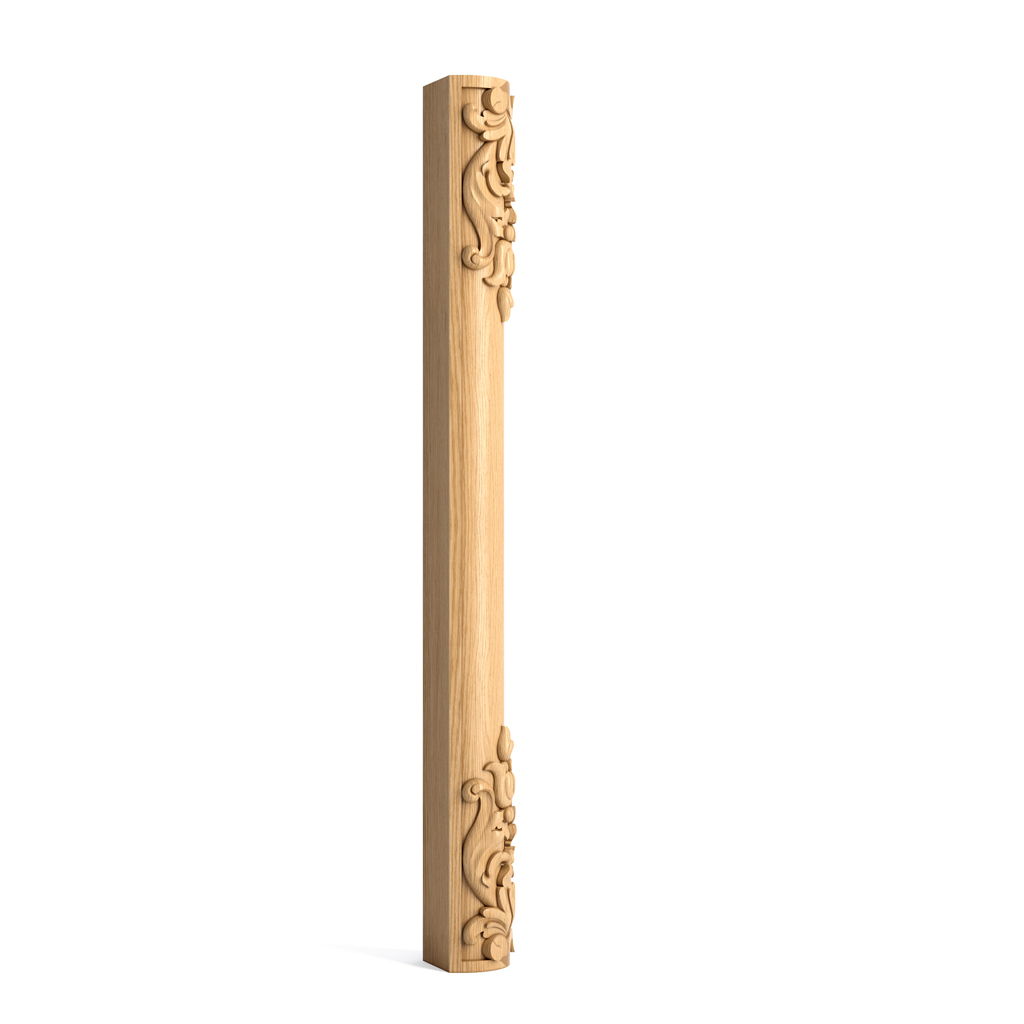 Hardwood corner column, Decorative oak column