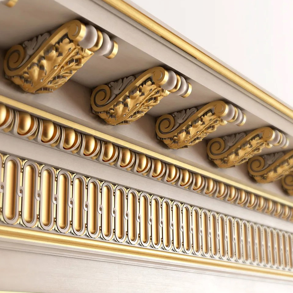 Ornate trim antique carved mouldings with egg and dart oak, beech