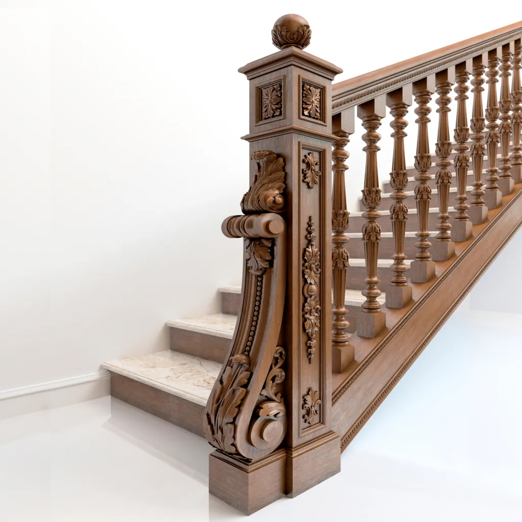 Oak, beech custom carved wood corbel acanthus leaf Baroque style