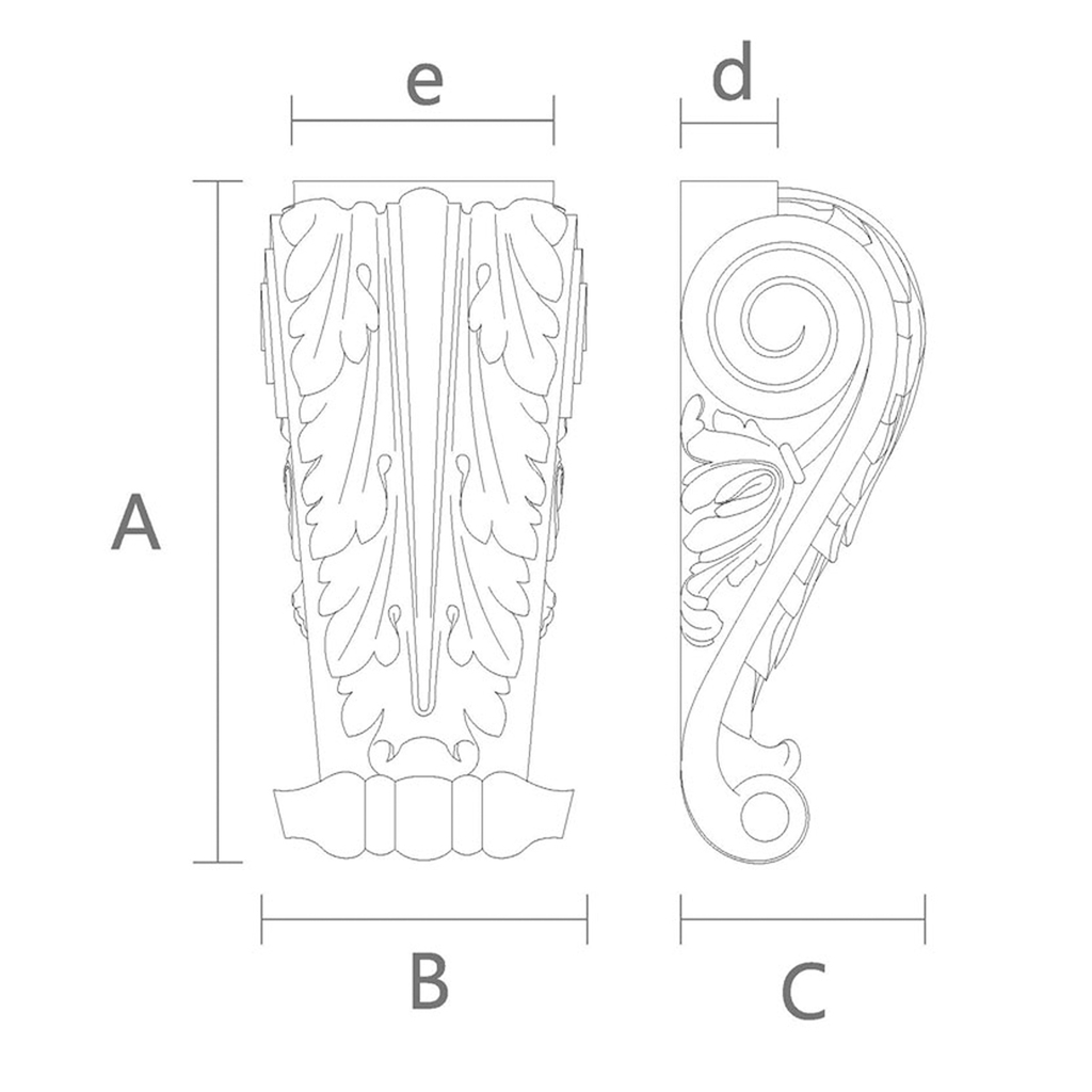 Architectural acanthus corbels with floral motif
