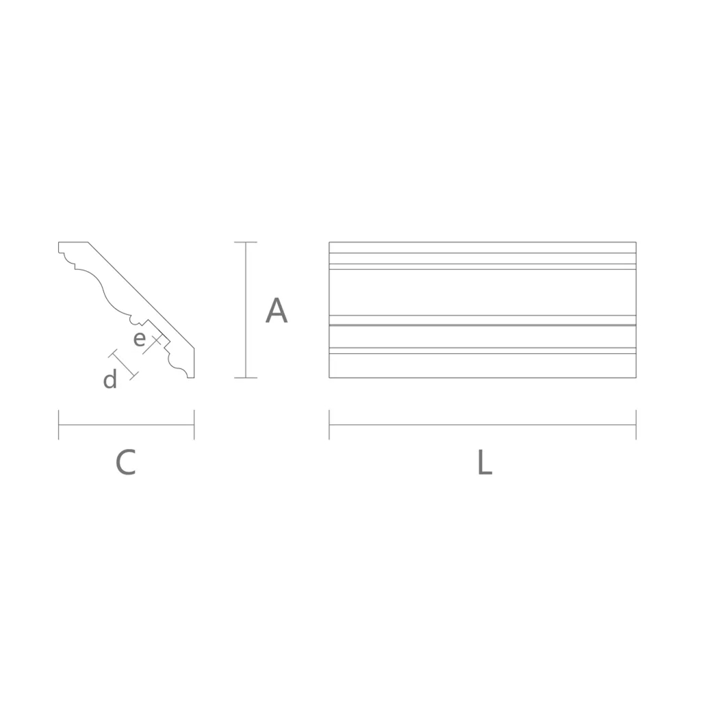 Classic oak wide crown moulding