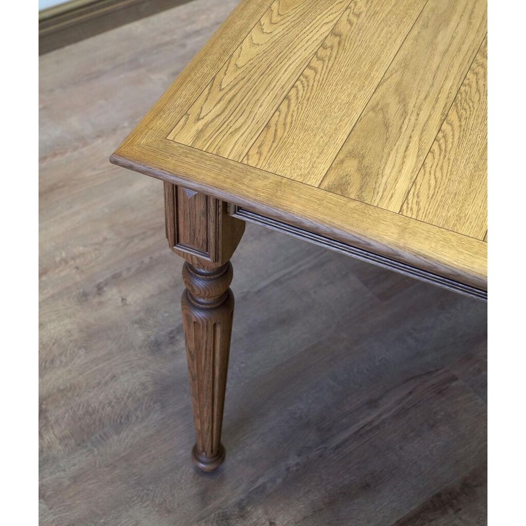 Tall square top fluted table legs tapered from hardwood