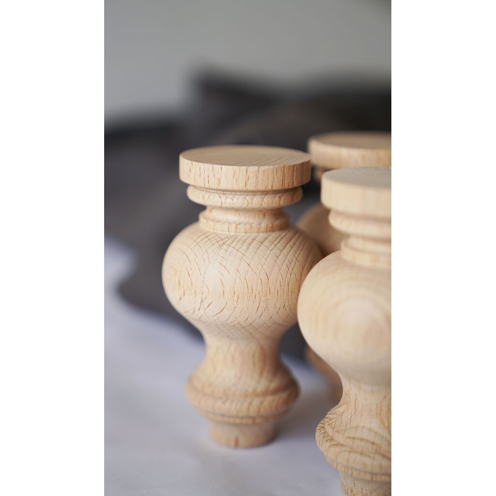 Wooden round furniture legs Midcentury style from hardwood