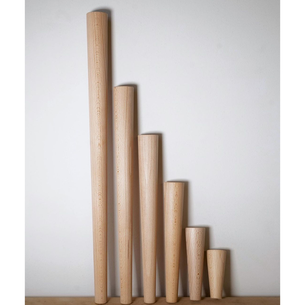 Hardwood round custom table legs quiet luxury style from oak