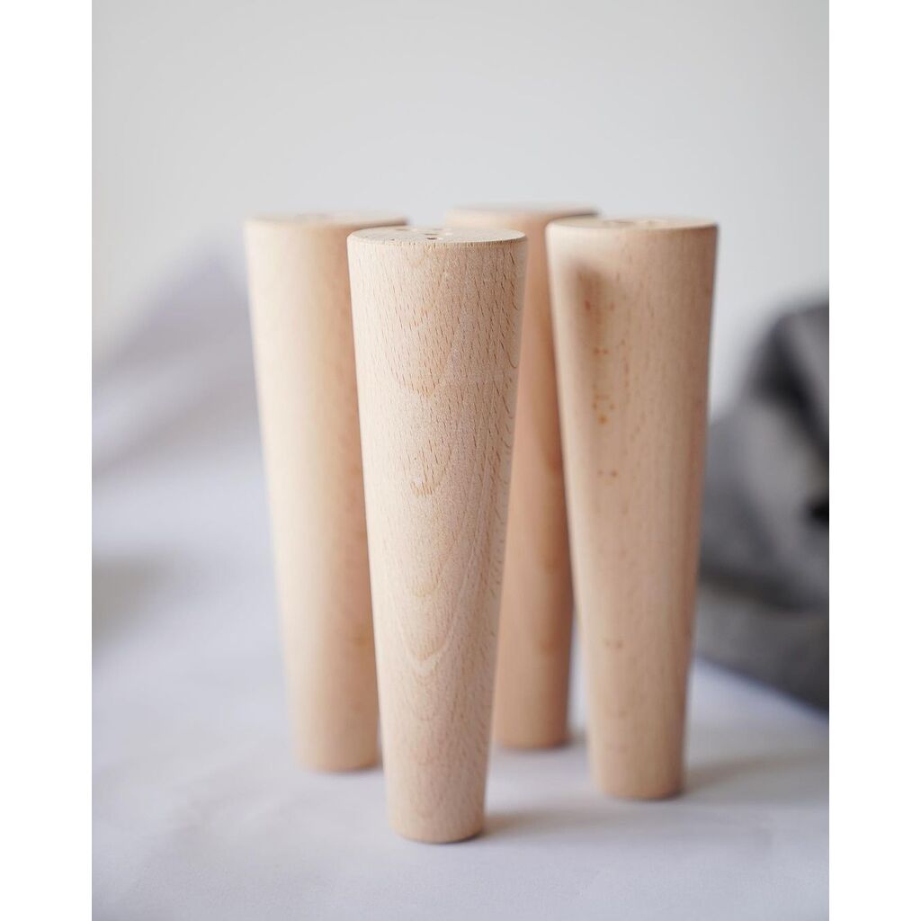 Hardwood round custom table legs quiet luxury style from oak