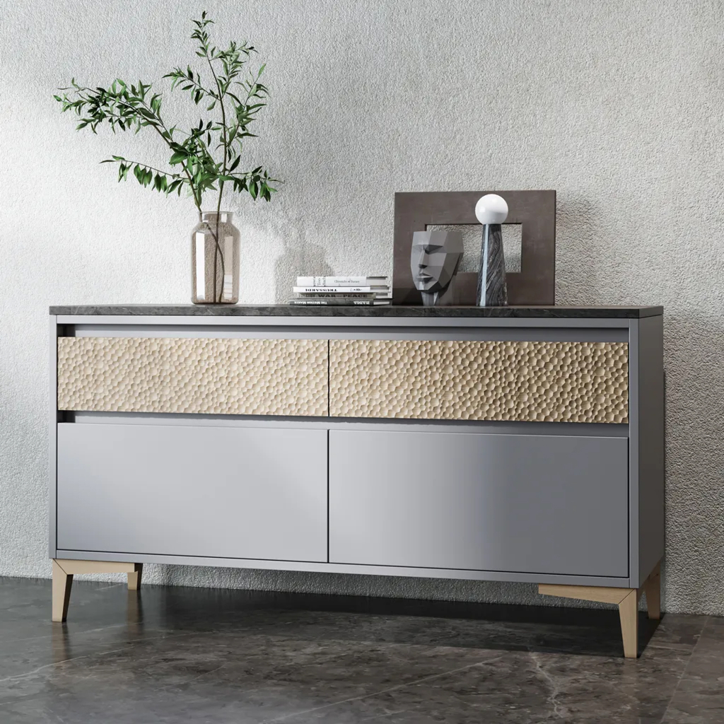 Geometrical long wooden bracket feet for beds easy installation