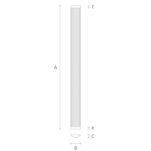 Carved half round pilaster, Large interior pilaster