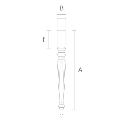 Tall square top fluted table legs tapered from hardwood