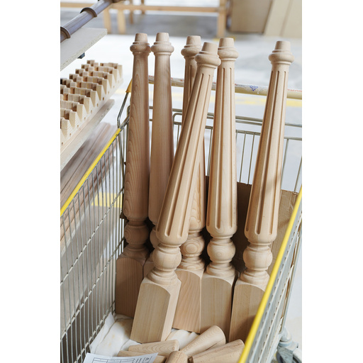 Tall square top fluted table legs tapered from hardwood