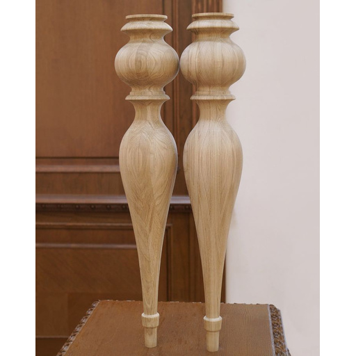 Tapered spindle dining table legs with round top antique