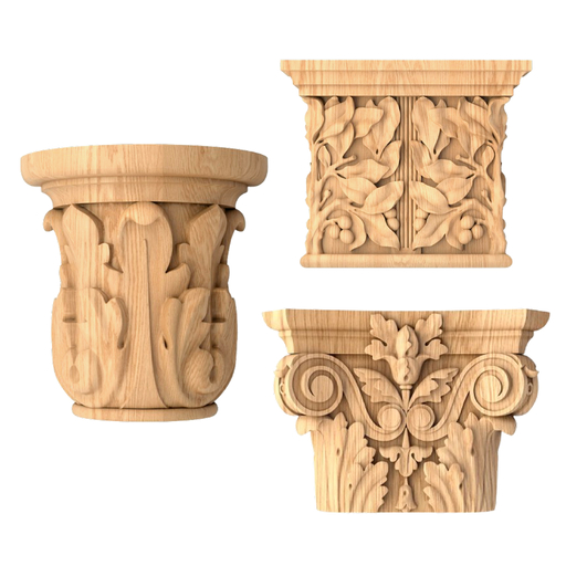 Doric Wood Capitals — Hand-Carved Column Tops & Pilasters