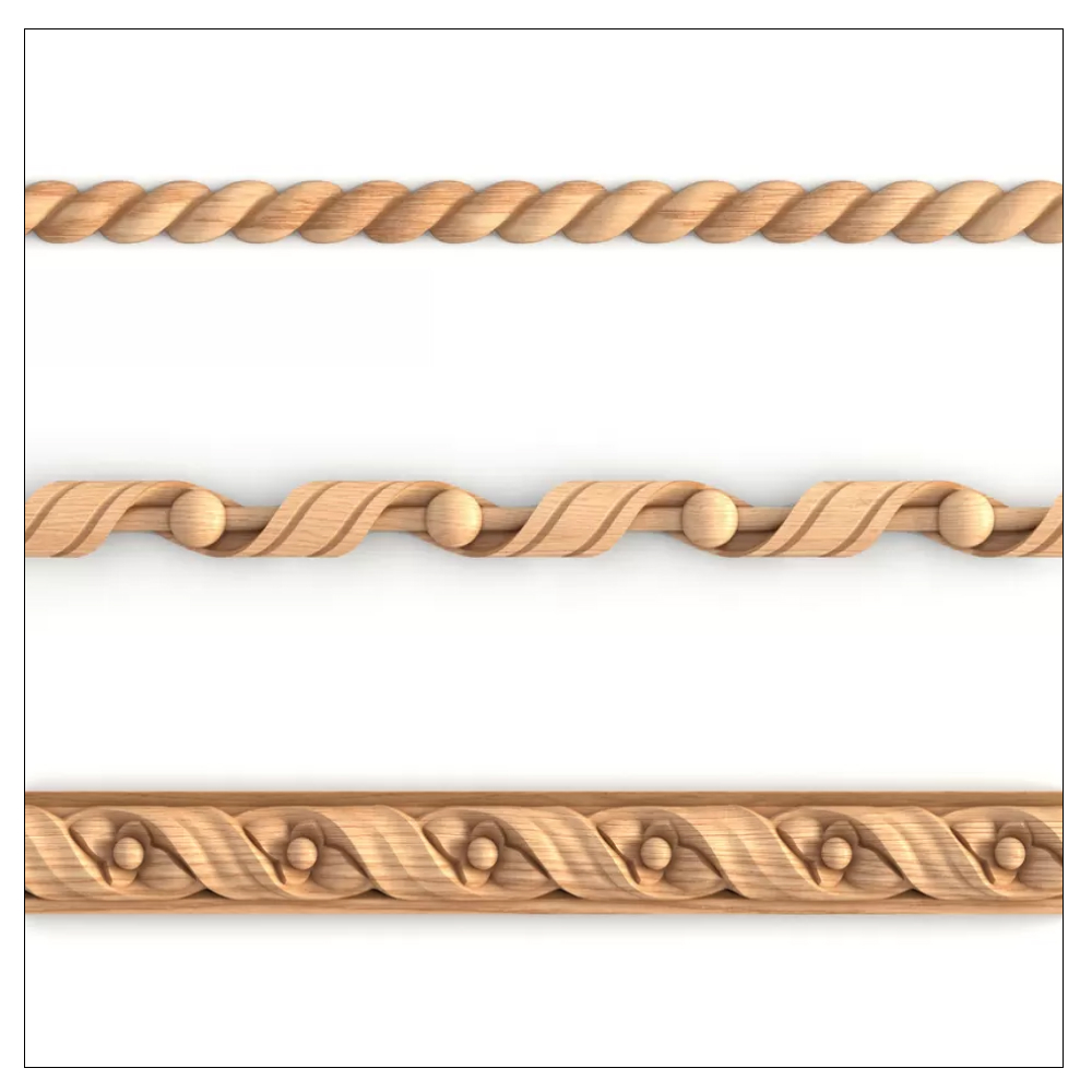 Carved twisted rope and spiral ribbon mouldings for dynamic, flowing ...