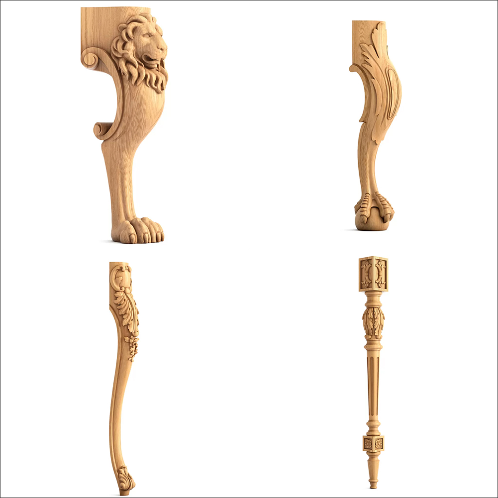 Antique Table Legs – Hand-Carved from Premium Oak & Beech Hardwood