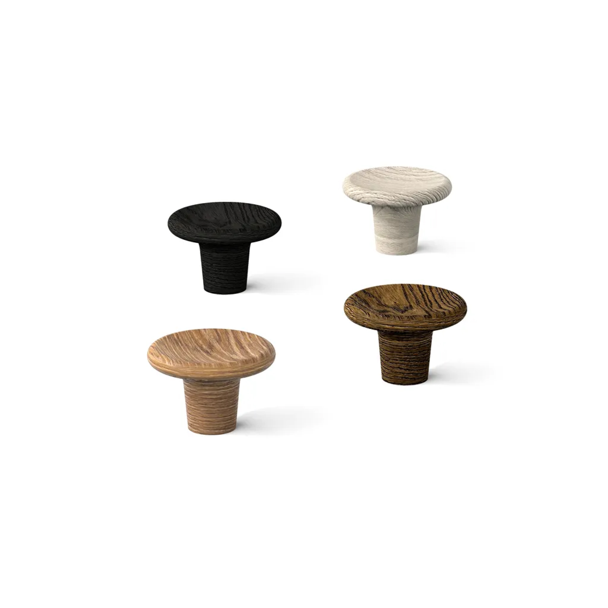 Handcarved small knob handle for furniture Minimalist from oak