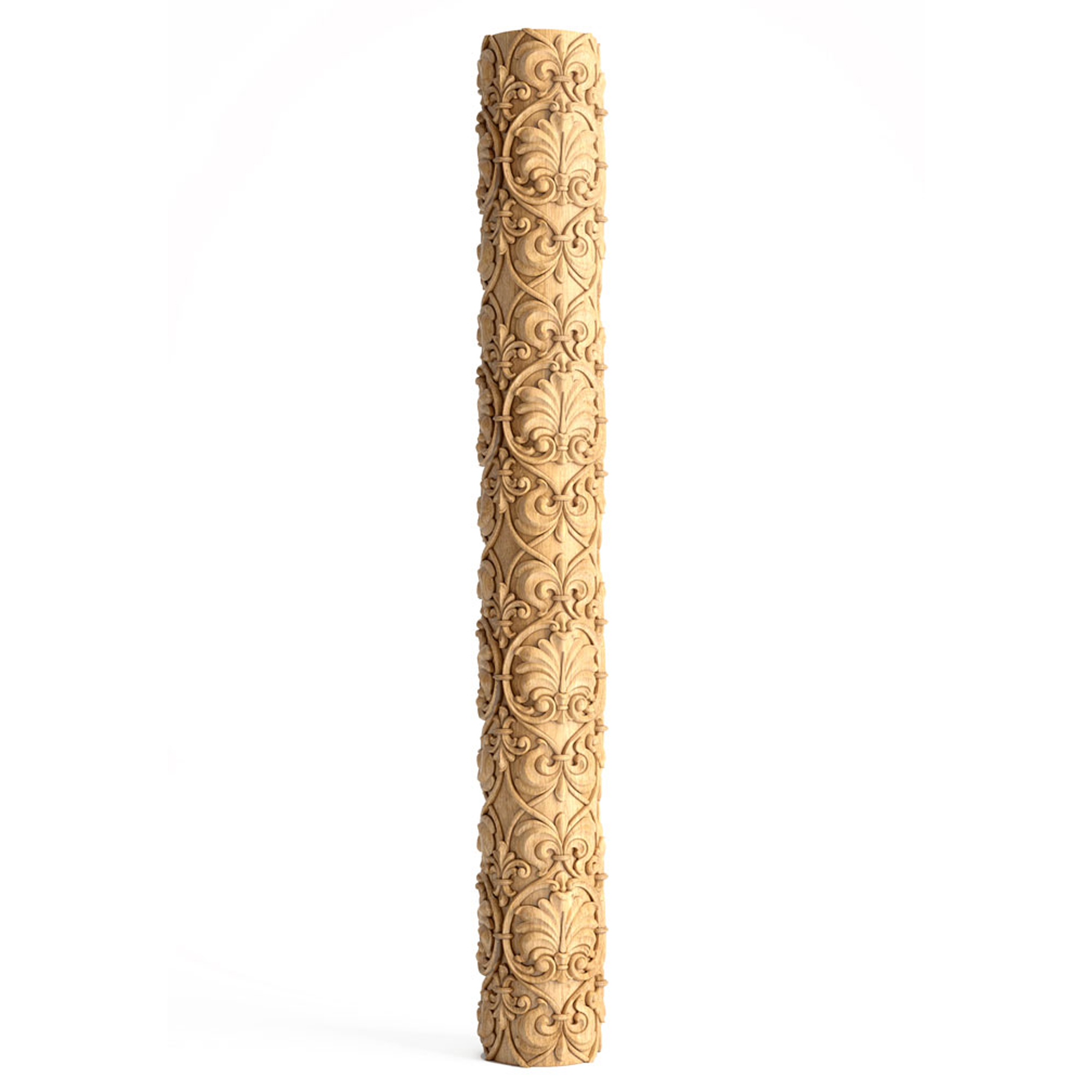 Ornate church pillar, Antique style hardwood column