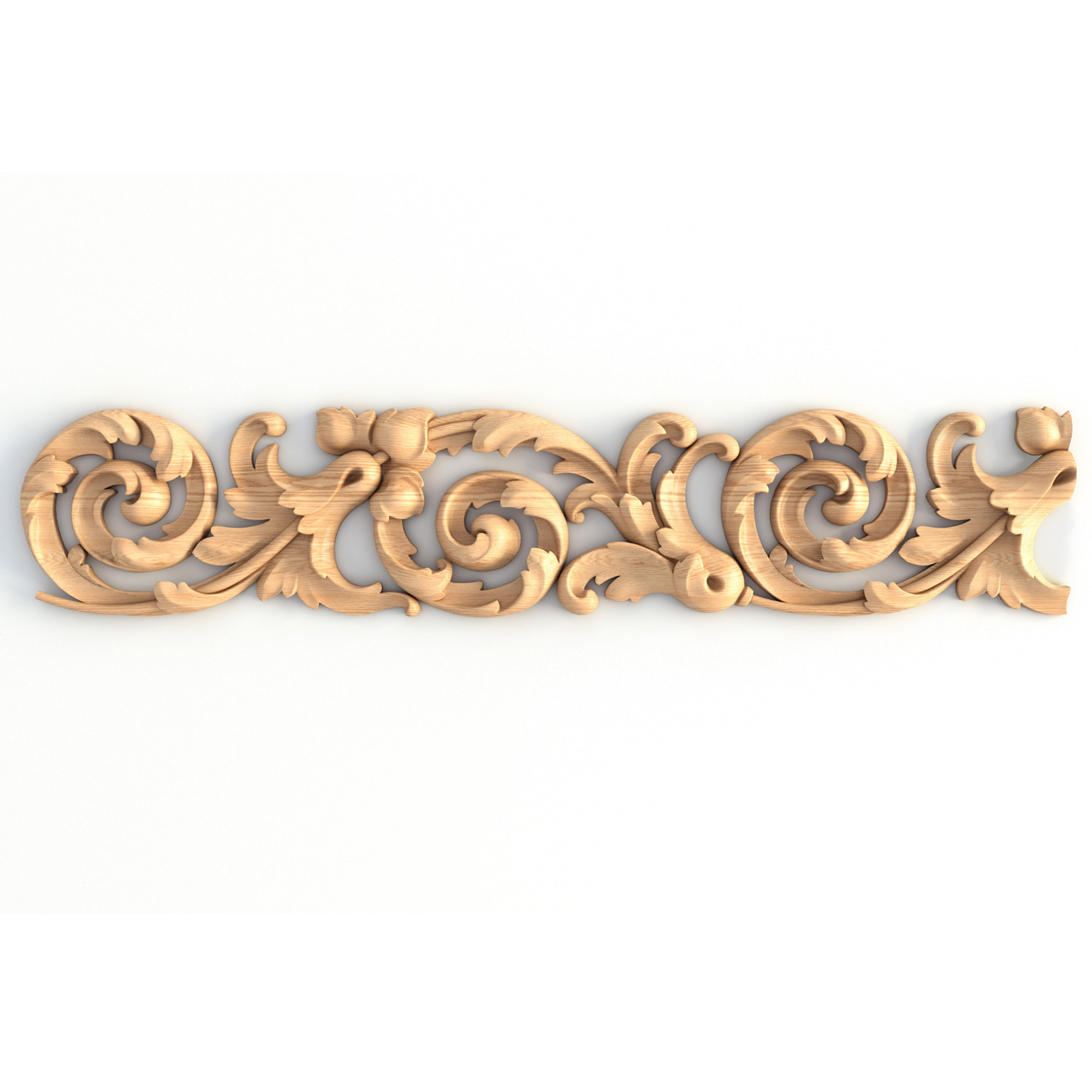 Ornate pierced acanthus scroll moulding Baroque style from oak