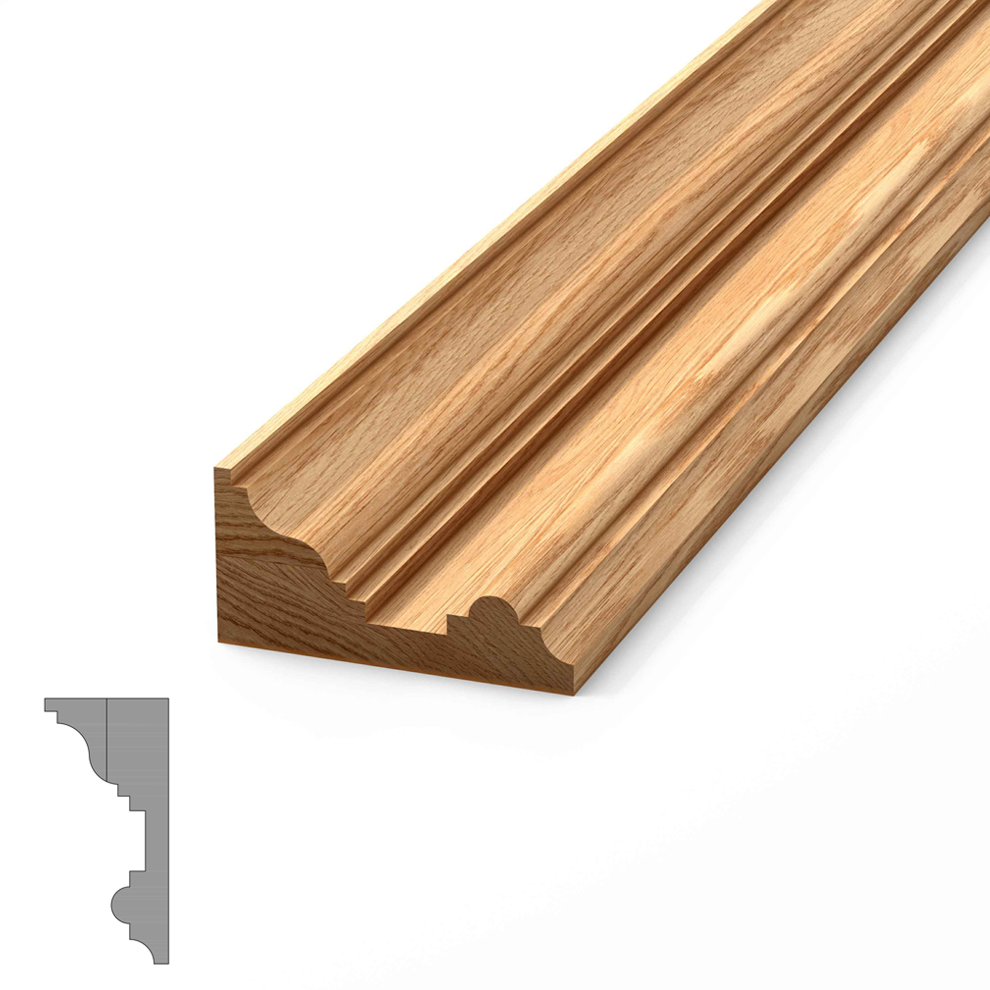 Traditional wooden cove moulding antique style from oak and beech