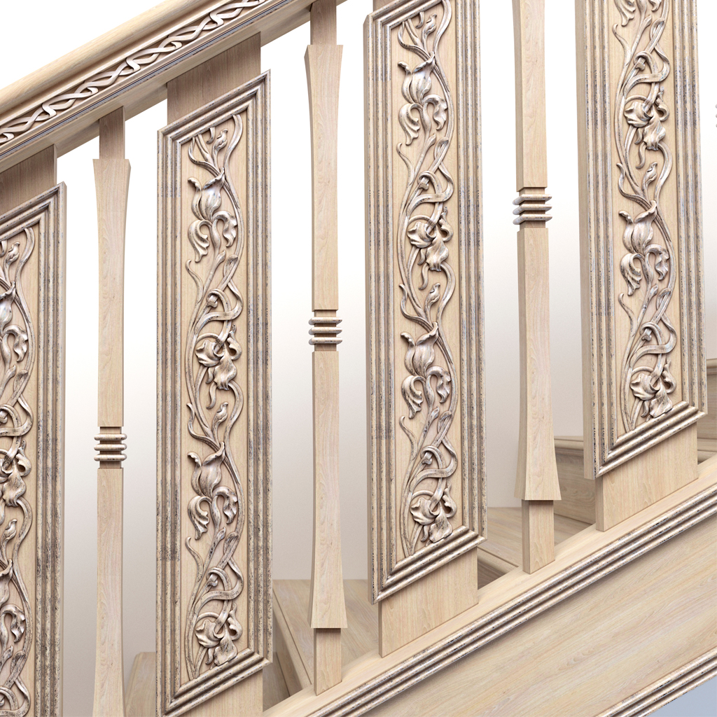 Rectangular baluster wood, Interior custom baluster