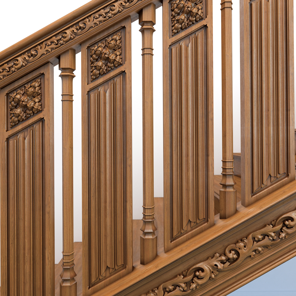 Gothic Narrow Wood Staircase Spindles from Oak at carved-decor.com