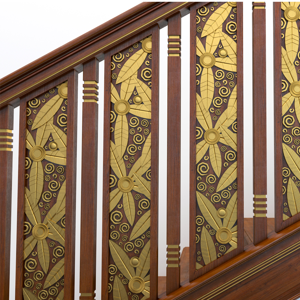 Floral carved baluster, Wide baluster wood