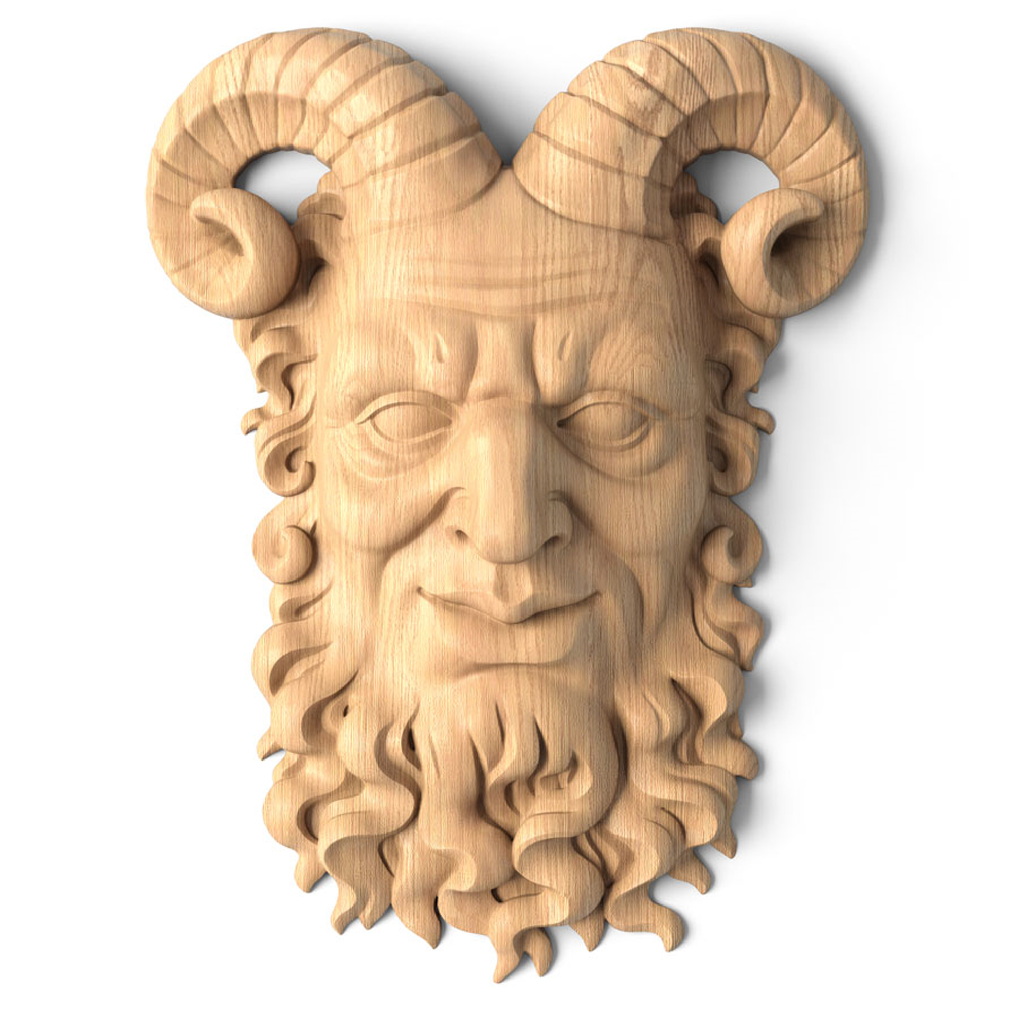 Antique Carved Wood Satyr Mask from oak at carved-decor.com