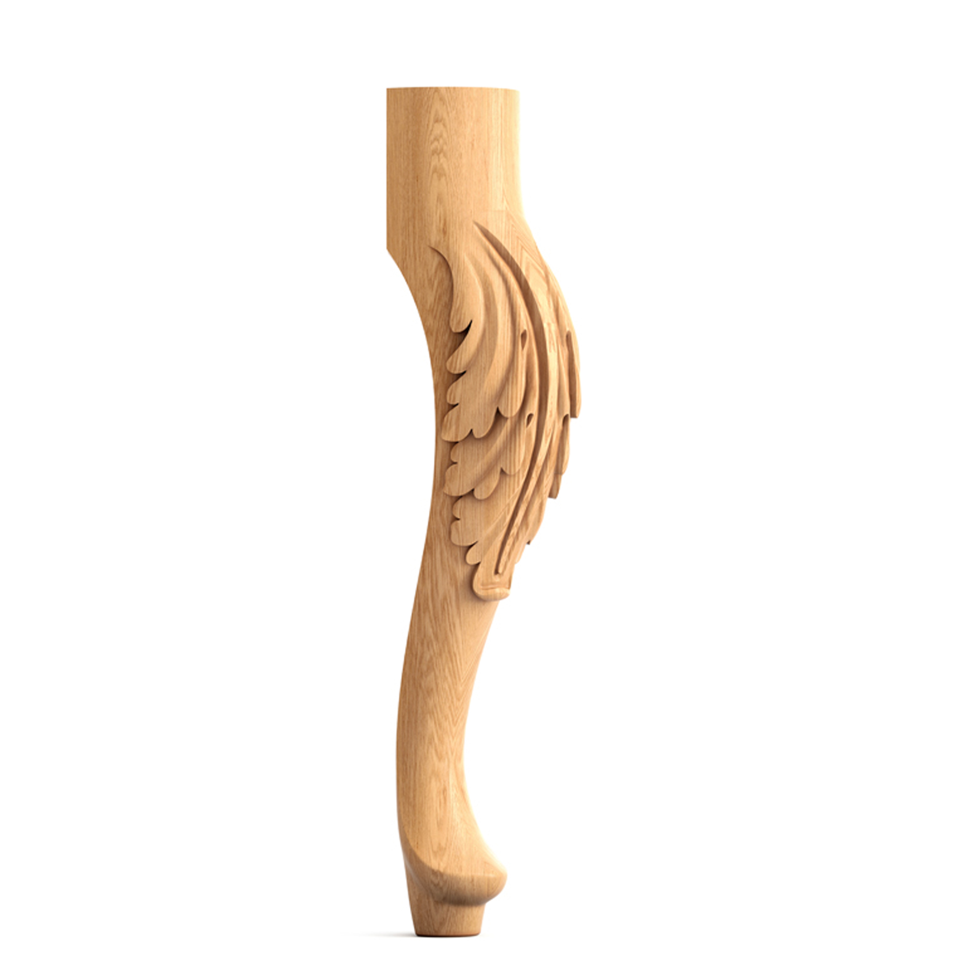 Cabriole curved wooden table legs with acanthus leaf hardwood