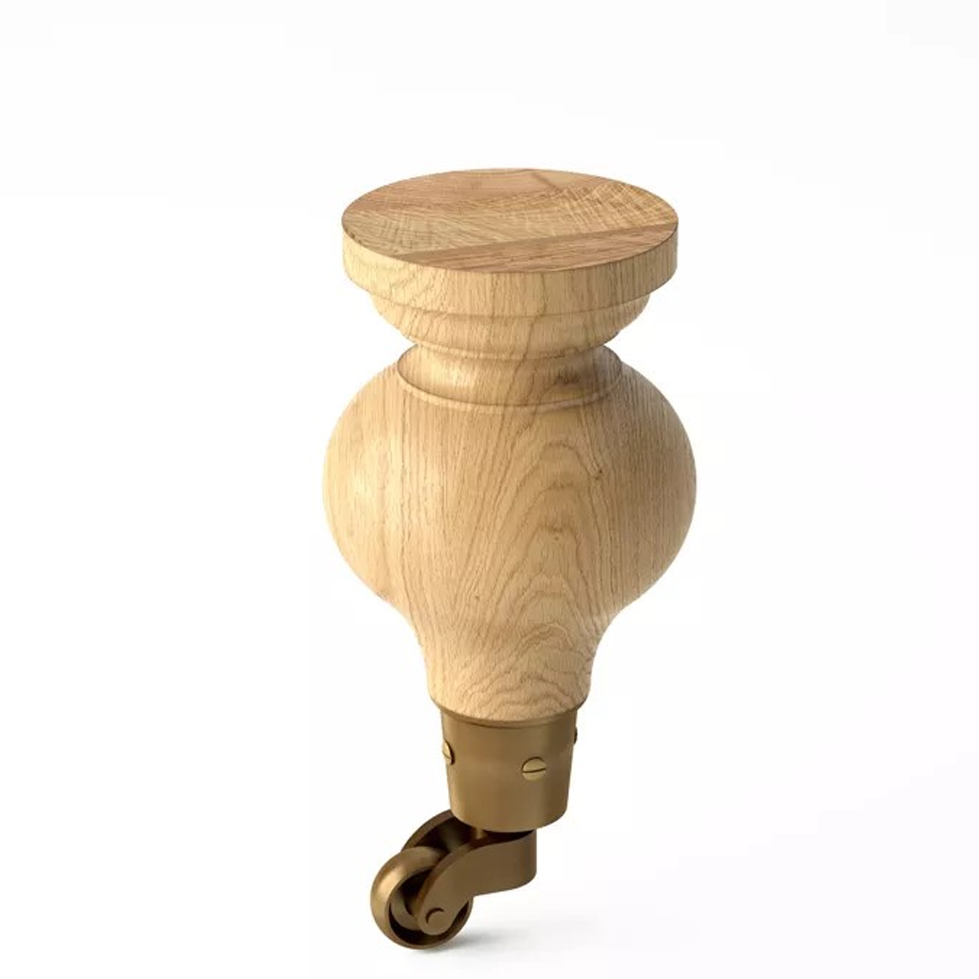 Hardwood vintage furniture feet turnip with wheels carved