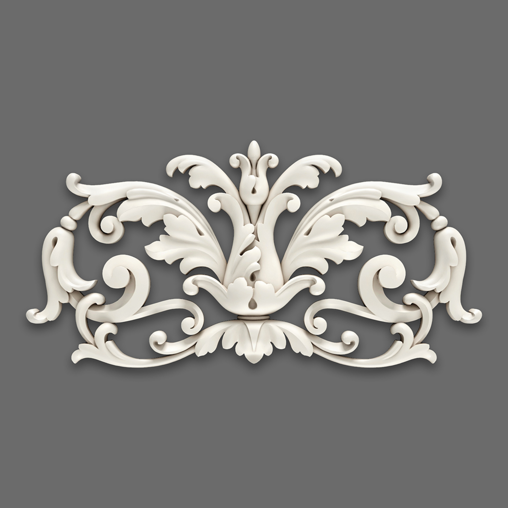 Polyurethane ornate flower appliques for ceiling and walls