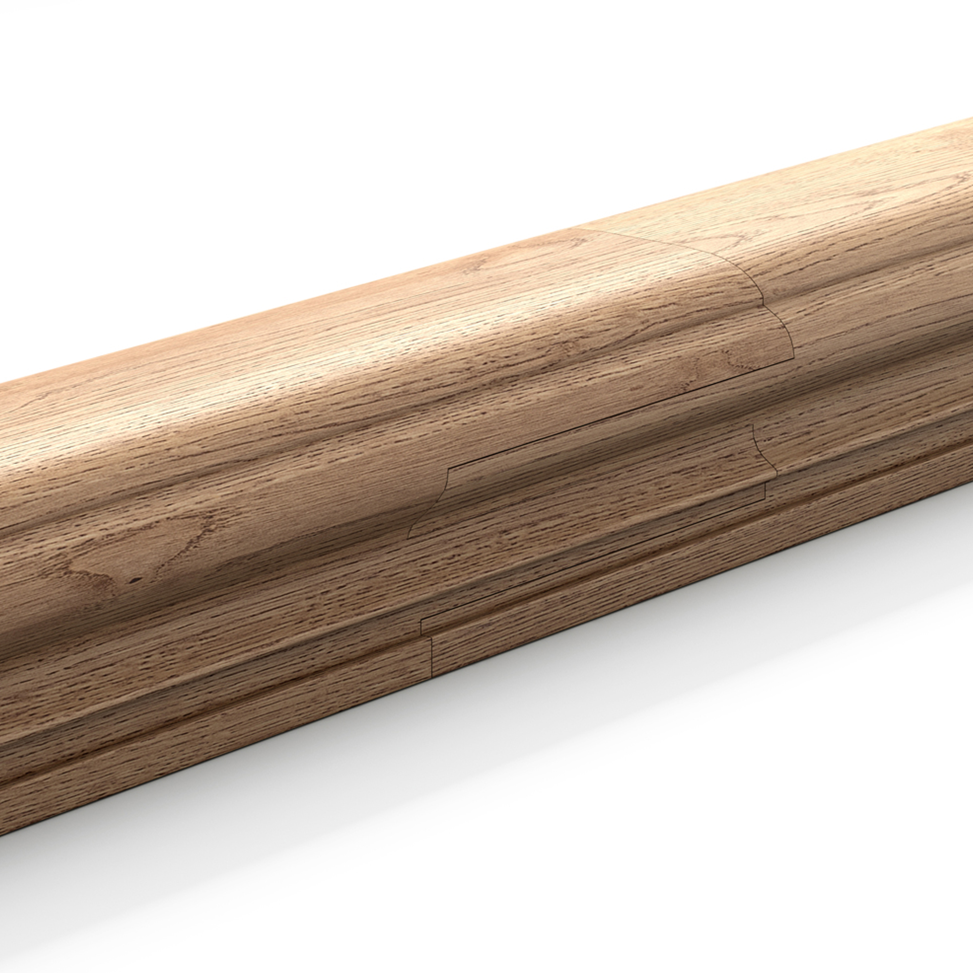 Hardwood carved mid-western handrail for stairs Classic style