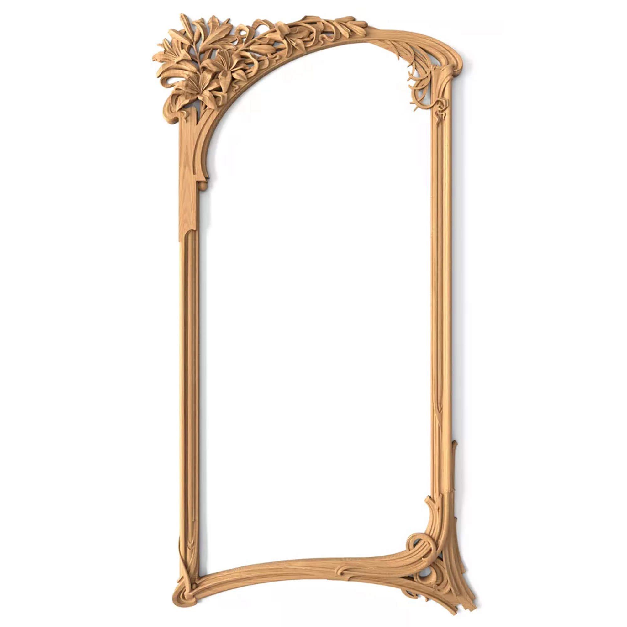 Solid wood long frame mirror, Hand carved frame mirror
