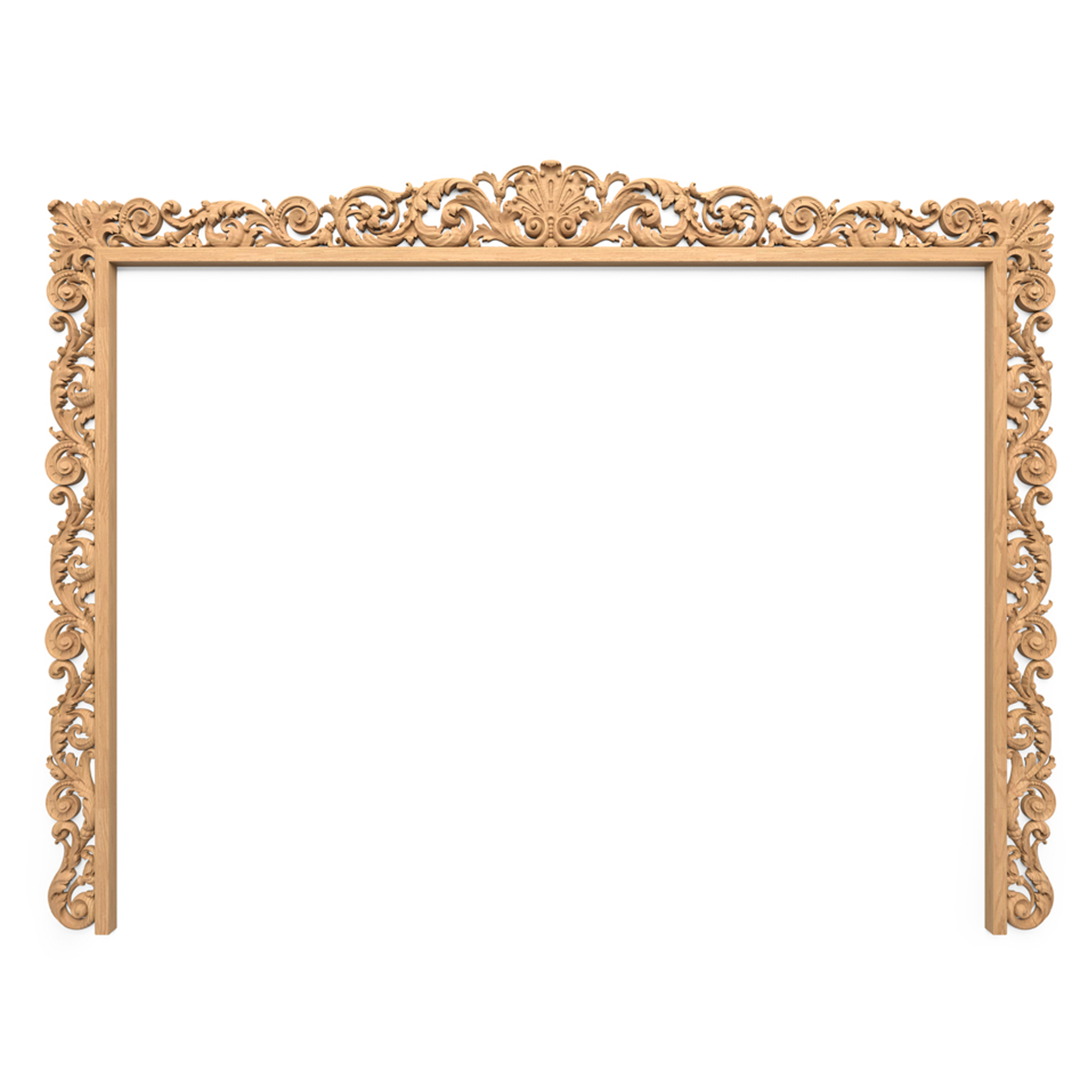 Scroll wooden frame, Large above TV decor