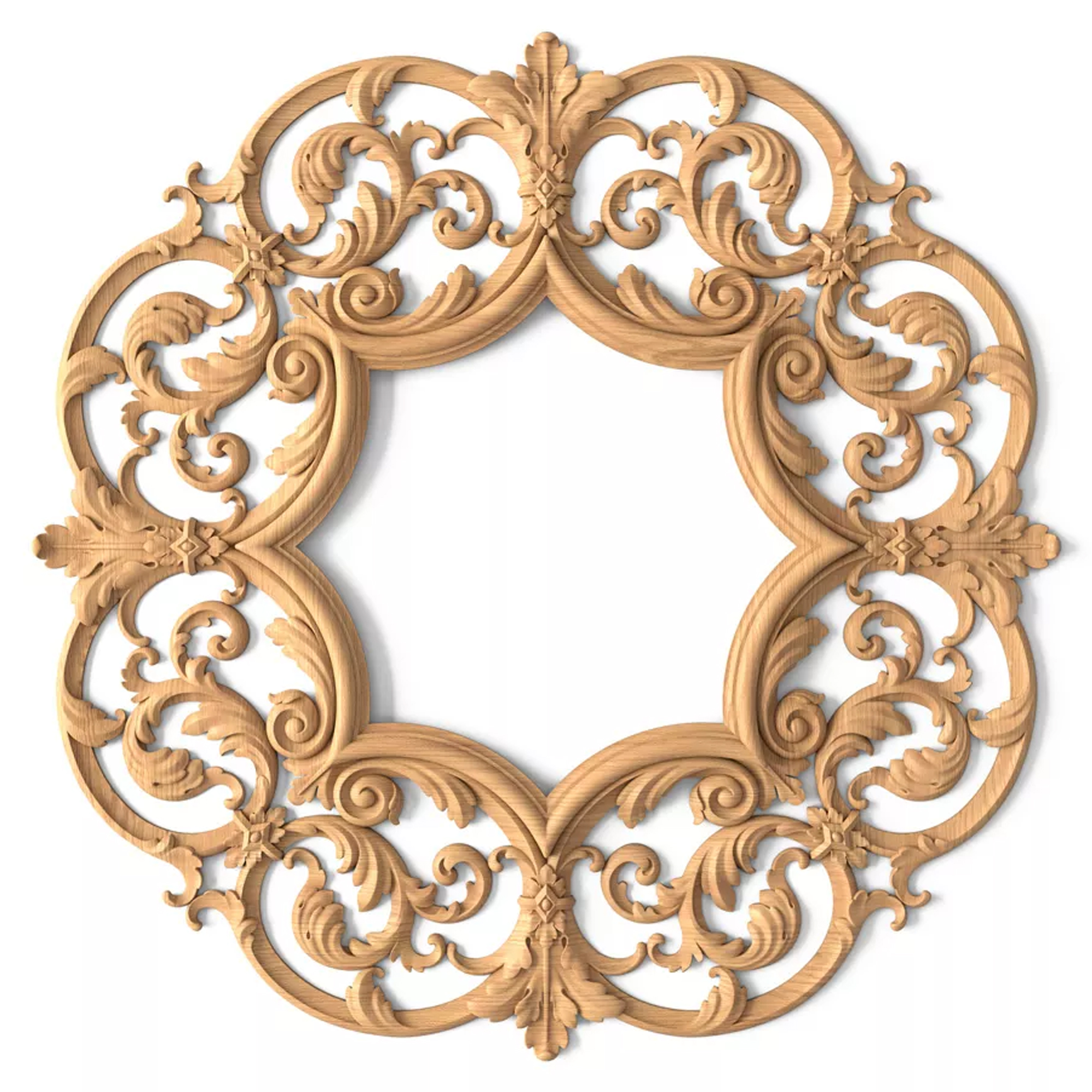 Classical round wood frame, Carved frame for mirror