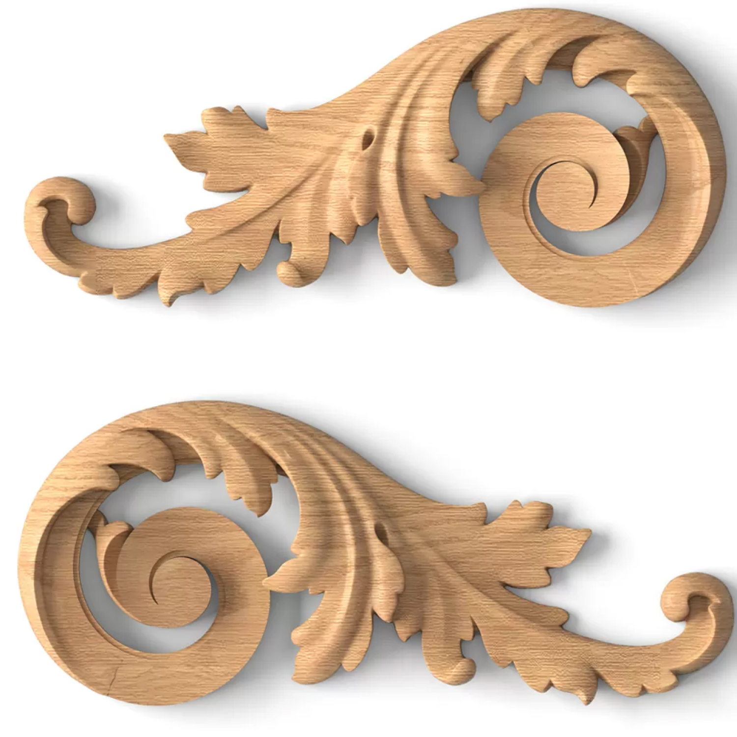 Acanthus scroll corner appliques for wall and ceiling trim| Pair (Left ...