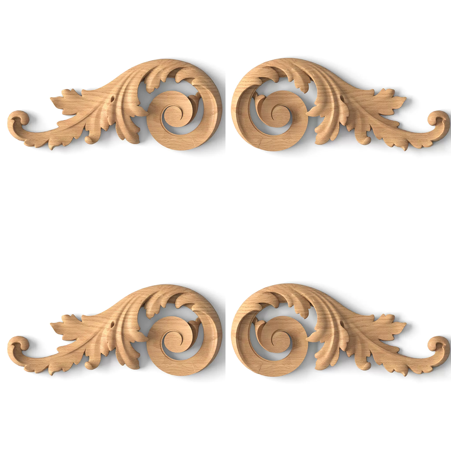 Acanthus scroll corner appliques for wall and ceiling trim| 2 Pair ...