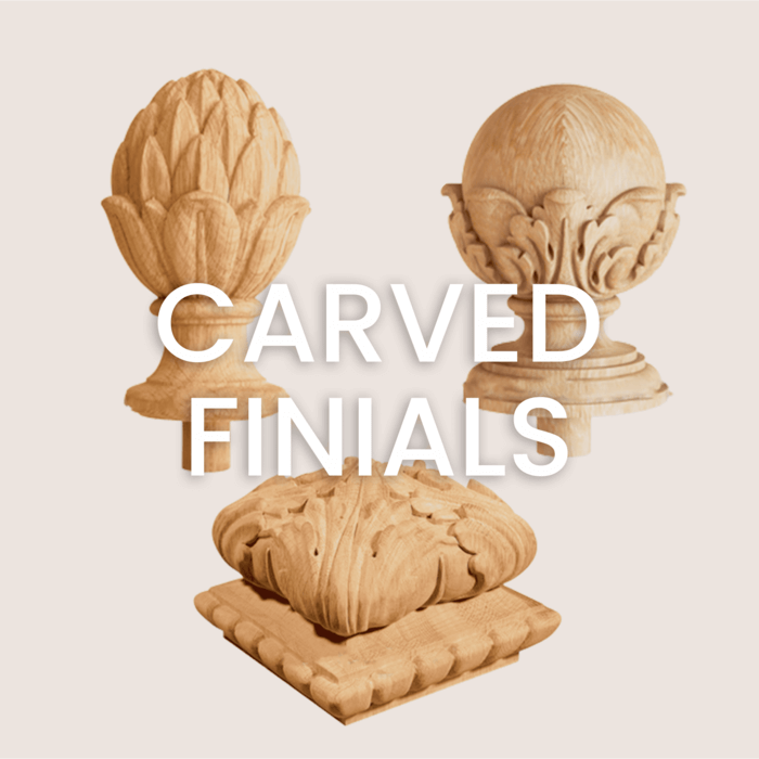 Decorative newel post caps and carved finials from oak at carved-decor.com